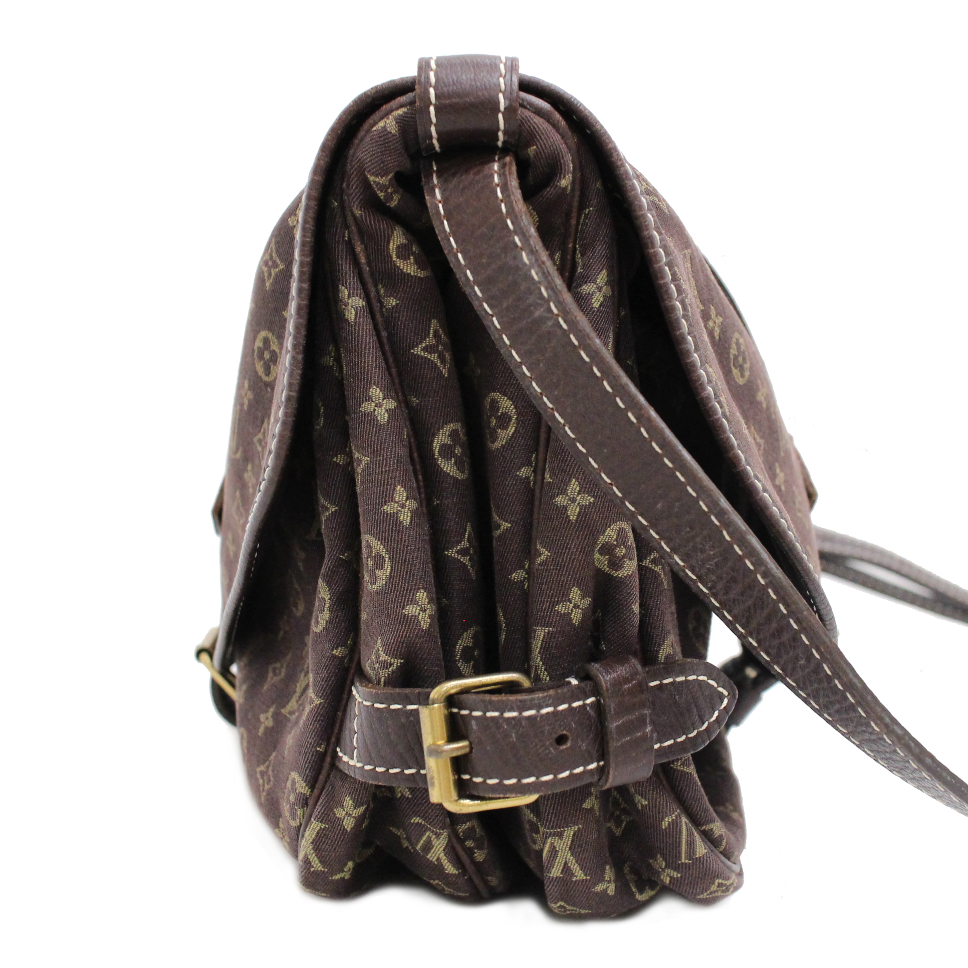 LOUIS VUITTON Monogram Mini Lin Saumur 30 Brown Shoulder Bag LOUIS VUITTON Monogram Mini Lin Saumur 30 Brown Shoulder Bag